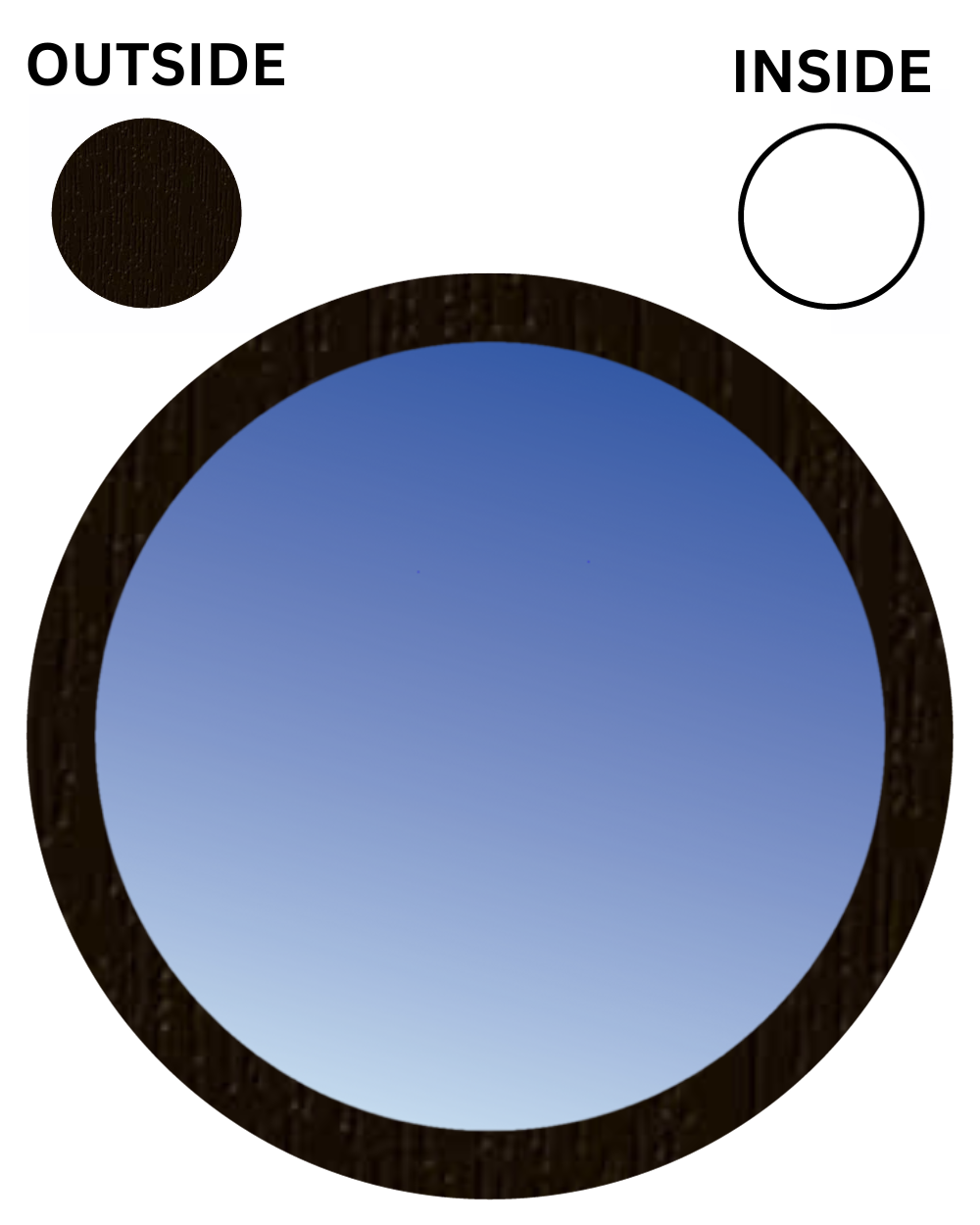 BLACK BROWN ON WHITE Fixed Circular UPVC Port Hole Window ...