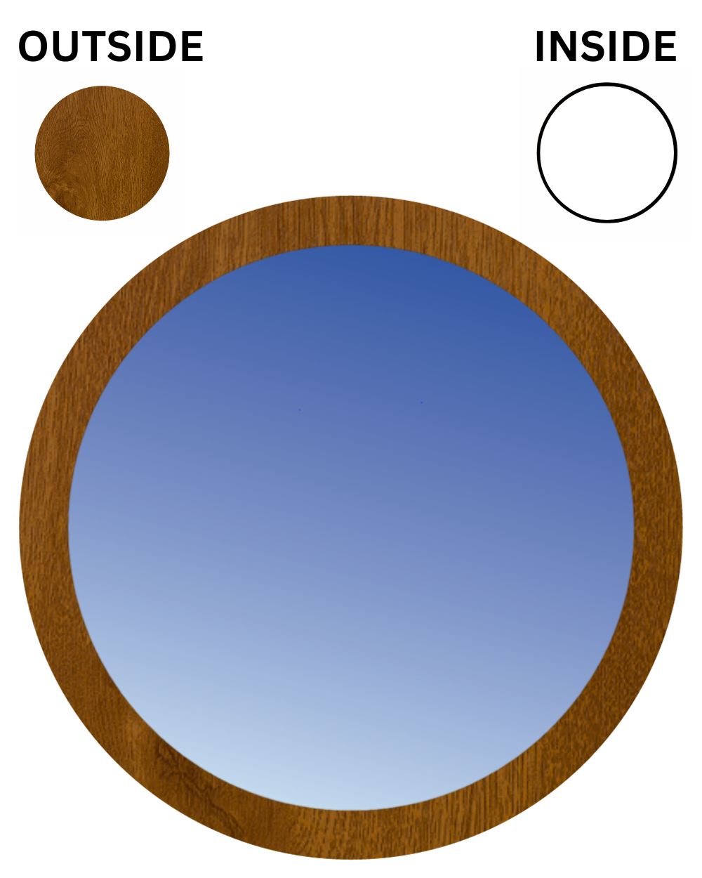 GOLDEN OAK ON WHITE Fixed Circular UPVC Port Hole Window ...