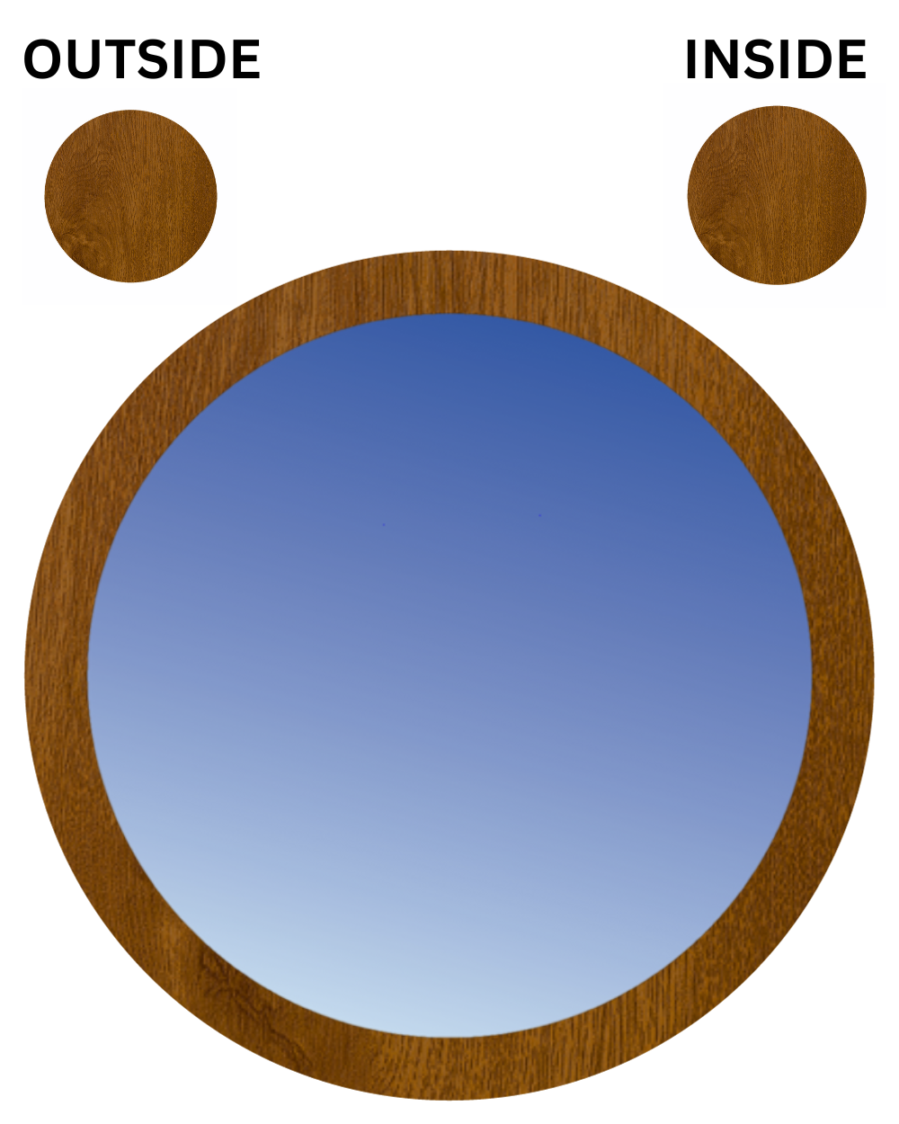 GOLDEN OAK BOTH SIDES Fixed Circular UPVC Port Hole Window ...