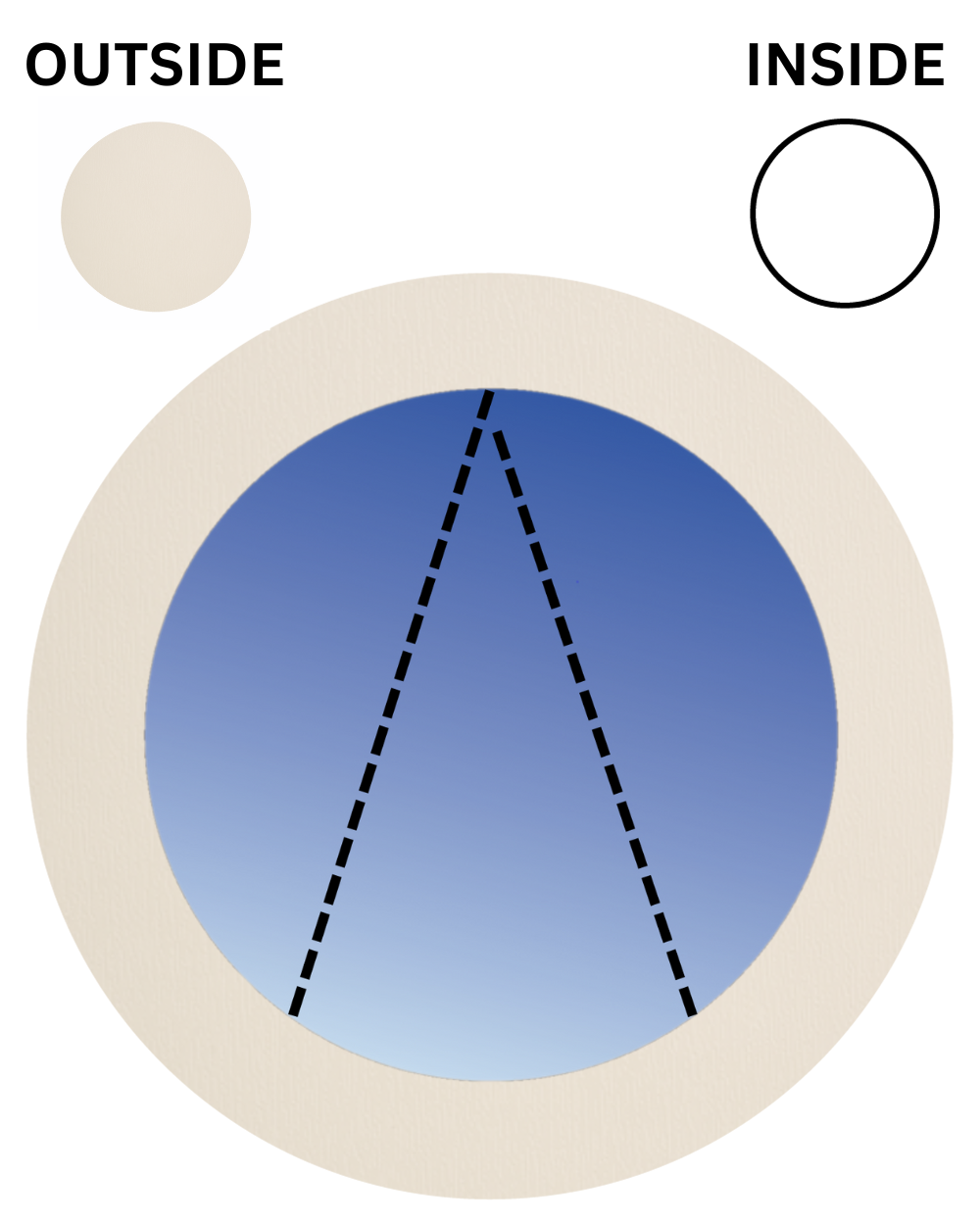 CREAM ON WHITE Top Hung Opening Circular UPVC Port Hole Window ...